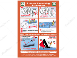 'Life Raft Launching Procedure' Sticker | Sea Store